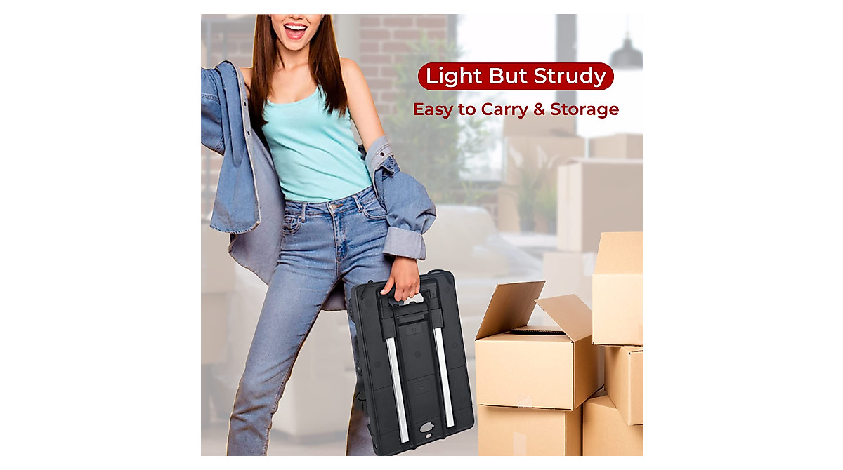 Subron Folding Hand Truck - 600lbs Heavy Duty Utility Cart