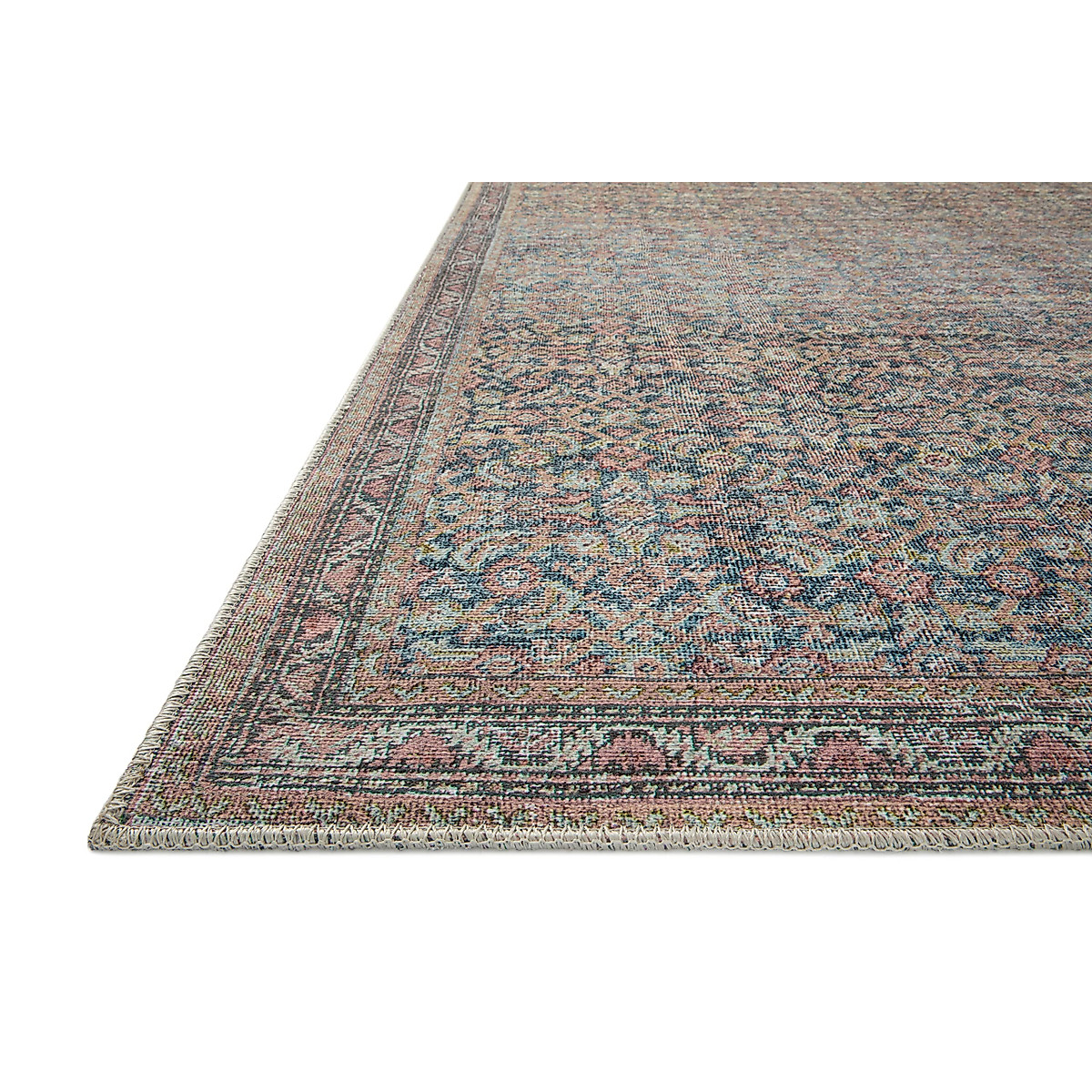 Loloi II Adrian Collection ADR-04 Area Rug 7'-6" x 9'-6" Denim/Multi Rectangular 0.18" Thick