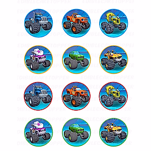 Cakecery Blaze and the Monster Machines Edible Image Cupcake Cookie Topper 2" cupcake (12 pieces/sheet)