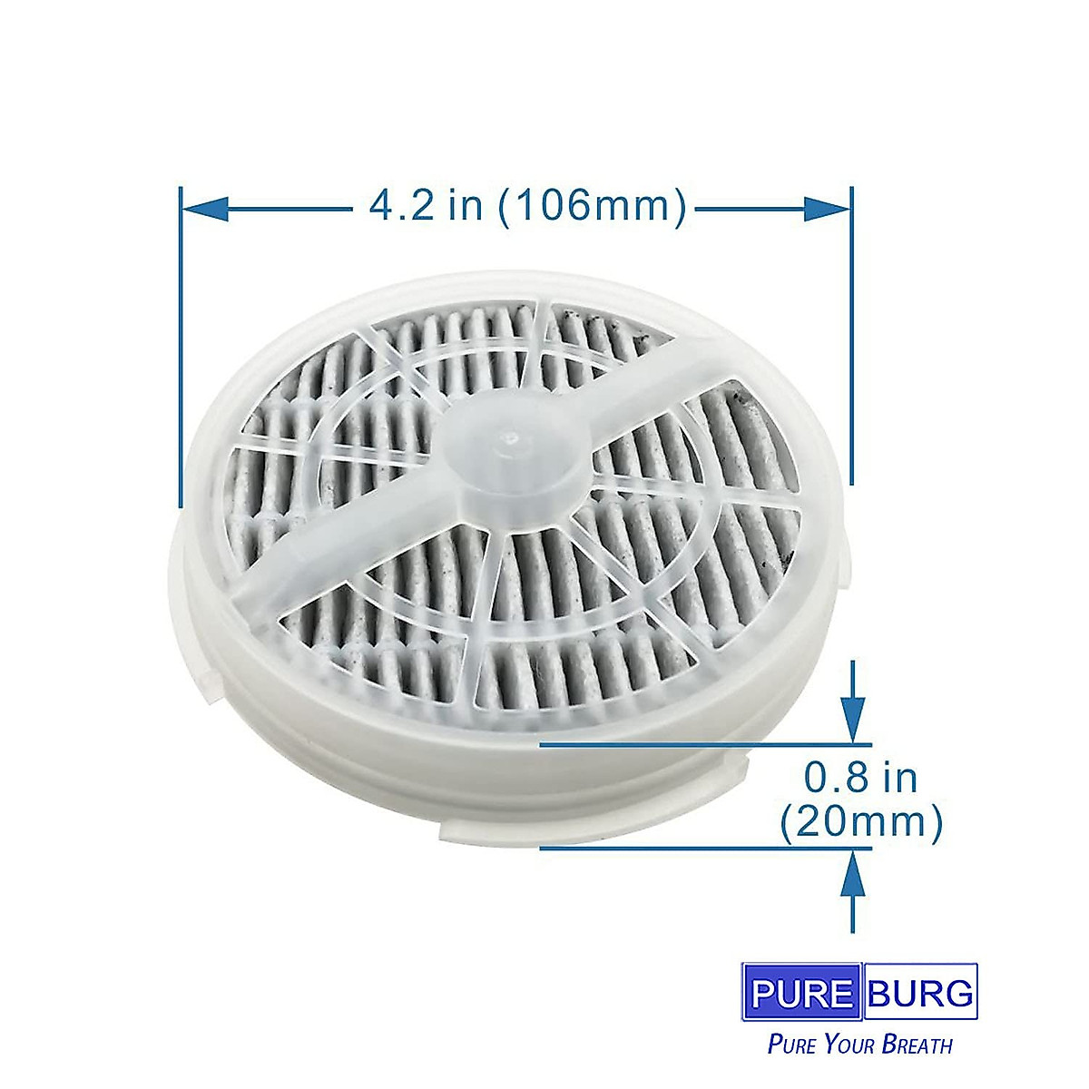 PUREBURG GL-2103 Replacement HEPA Filter Compatible with RIGOGLIOSO JINPUS MELEDEN Houzetek WSTA DHS COSTWAY & SY900S Air Purifiers,2-Pack