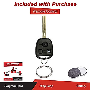 KeylessOption Keyless Entry Remote Fob Uncut Car Master Ignition Key for ES330 LS430 SC430, HYQ12BBT