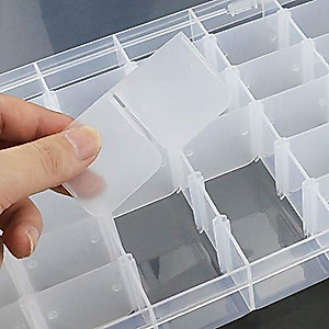 Neworkg 2 Pack Plastic Organizer Container Box with Dividers - 36 Compartment Organizer, Perfect for Fishing Tackle, Jewelry & Screws