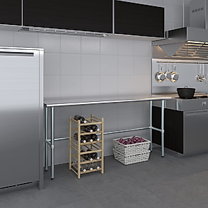 18 in. x 60 in. Open Base Stainless Steel Work Table | Residential & Commercial | Food Prep | Heavy Duty Utility Work Station | NSF