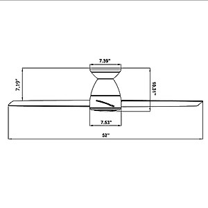 Modern Forms Tip Top Smart Indoor and Outdoor 3-Blade Flush Mount Ceiling Fan 52in Matte White with 2700K LED Light Kit and Remote Control worksworks with Alexa and iOS or Android App