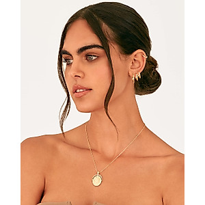 PAVOI Rhodium Plated 925 Sterling Silver Post Hoop Earrings for Women | Thin Small Gold Huggie Hoop Earrings | 3 Pairs Gold Hoop Earring Pack