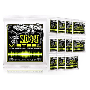 Ernie Ball 2921 M-Steel Regular Slinky Electric Guitar Strings - Buy 10, Get 2 FREE