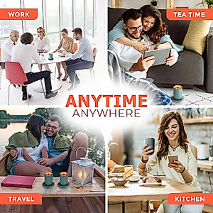 Heated Coffee Mug - Dual Function Temperature Control Mug for Stirring & Heating - Smart Heated Mug for Coffee - Electric Coffee Cup in a Gift Box (Green)