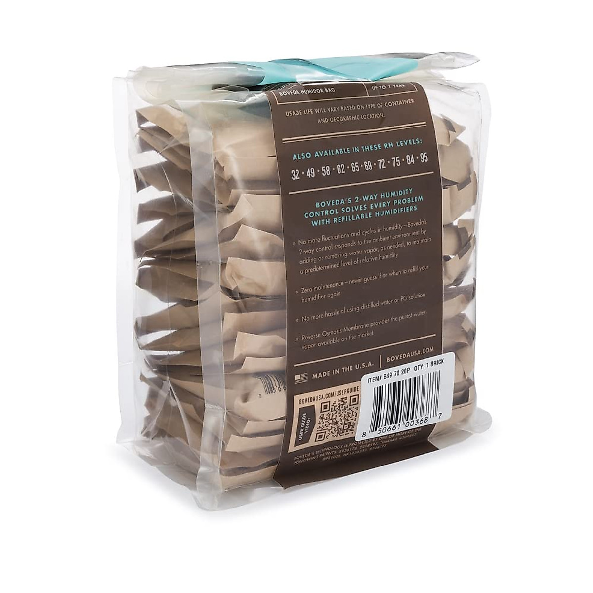 Boveda B49-70-20P 2-way Humidity Control Packet - 20-pack