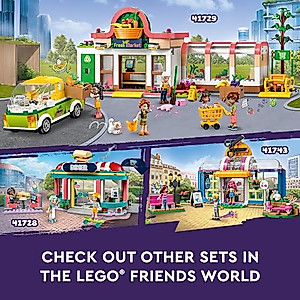 LEGO Friends Organic Grocery Store 41729, Supermarket Toy Shop for Girls and Boys 8 Plus Years Old, Playset with Truck & 4 Mini-Dolls