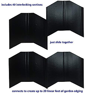 Harrier Interlocking Lawn and Garden Edging, 40 Pieces, 20 Linear Feet
