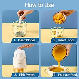 Baby Food Maker - Baby Food Blender Baby Food Processor for Baby Food, Fruit, Vegatable, Meat, Baby Food Puree Maker Make Fresh and Nutritious Meals for Your Little One (White)