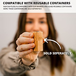 Biodegradable Silk Dental Floss Refill - Six Pack - Organic Natural Dental Floss, Refillable, Compostable Peace Silk Dental Floss Refills - 6 x 33 Yards - Eco-Friendly Mint Candelilla Wax