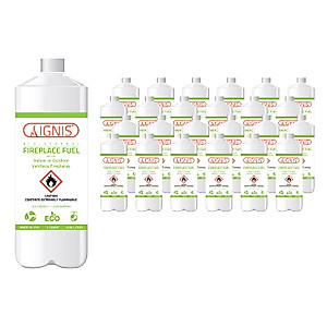 Ignis Bio Ethanol Fireplace Fuel for Ventless Fireplaces - 24 Bottles