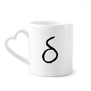 Greek Alphabet Delte Black silhouette Mug Coffee Ceramic Drinkware Glass Heart Cup