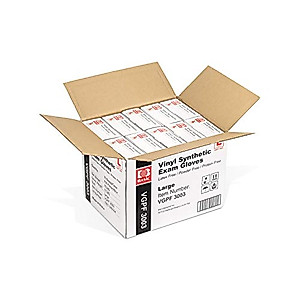 Basic Diagnostic VGPF3004 Clear Vinyl Exam Gloves, Latex-Free & Powder-Free, Extra-Large, Pack of 1000