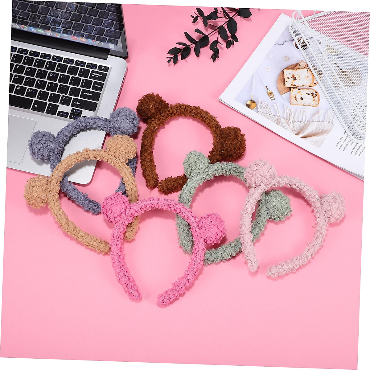 Ciieeo Bear Ears Headbands 6pcs Cute Bear Ears Headband Bear Ears Headbands Decorative Hair Hoops Bear Ears Headdress Headband Resin Hoops for Makeup Lovely Headdress