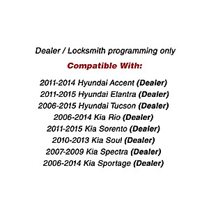 KeylessOption Keyless Entry Remote Car Key Fob Clicker with Strap for 2011-2013 Kia Sorento 2006-2011 Kia Rio PINHA-T036