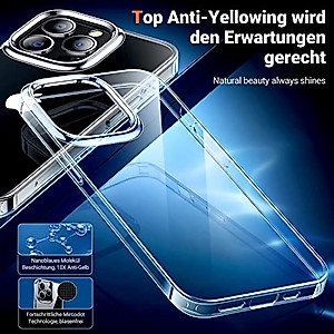 TORRAS Crystal Clear iPhone 13 Pro Max Case, [Long Lasting Clarity] Ultra-Thin Slim Fit iPhone 13 Pro Max Phone Case, Soft Silicone Cover Phone Cases for iPhone 13 Pro Max 6.7 inch, Crystal Clear