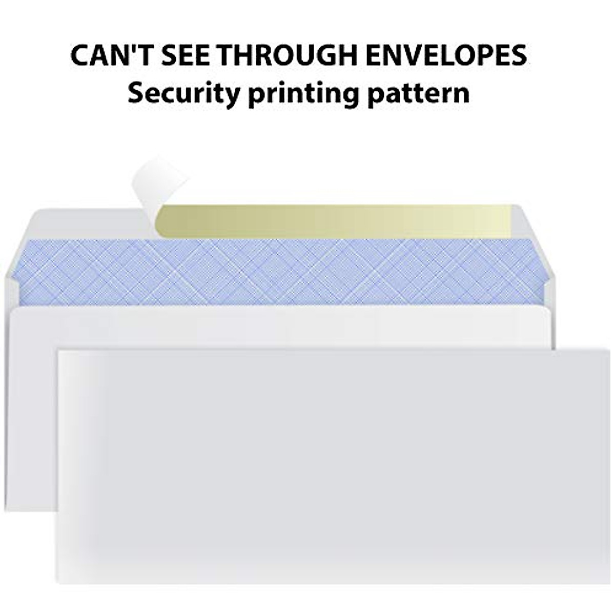 #10 Envelopes Letter Size Self Seal, Business White Security Tinted Peel and Seal, 500 Pack Windowless, Legal Size Regular Plain Envelopes 4-1/8 x 9-1/2 Inches - 24 LB Envelops