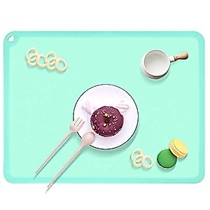 Silicone Non-Slip Baby Placemat, Children Place mat for Kids Baby Toddlers, BPA Free Children’s Dining Food Mat - Baby Green