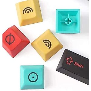 108 + 21 keycap Set, Dye-Sublimation PBT Keycaps, Cherry Profile Custom Keycaps for DIY Cherry MX Mechanical Gaming Keyboards, Metropolis.