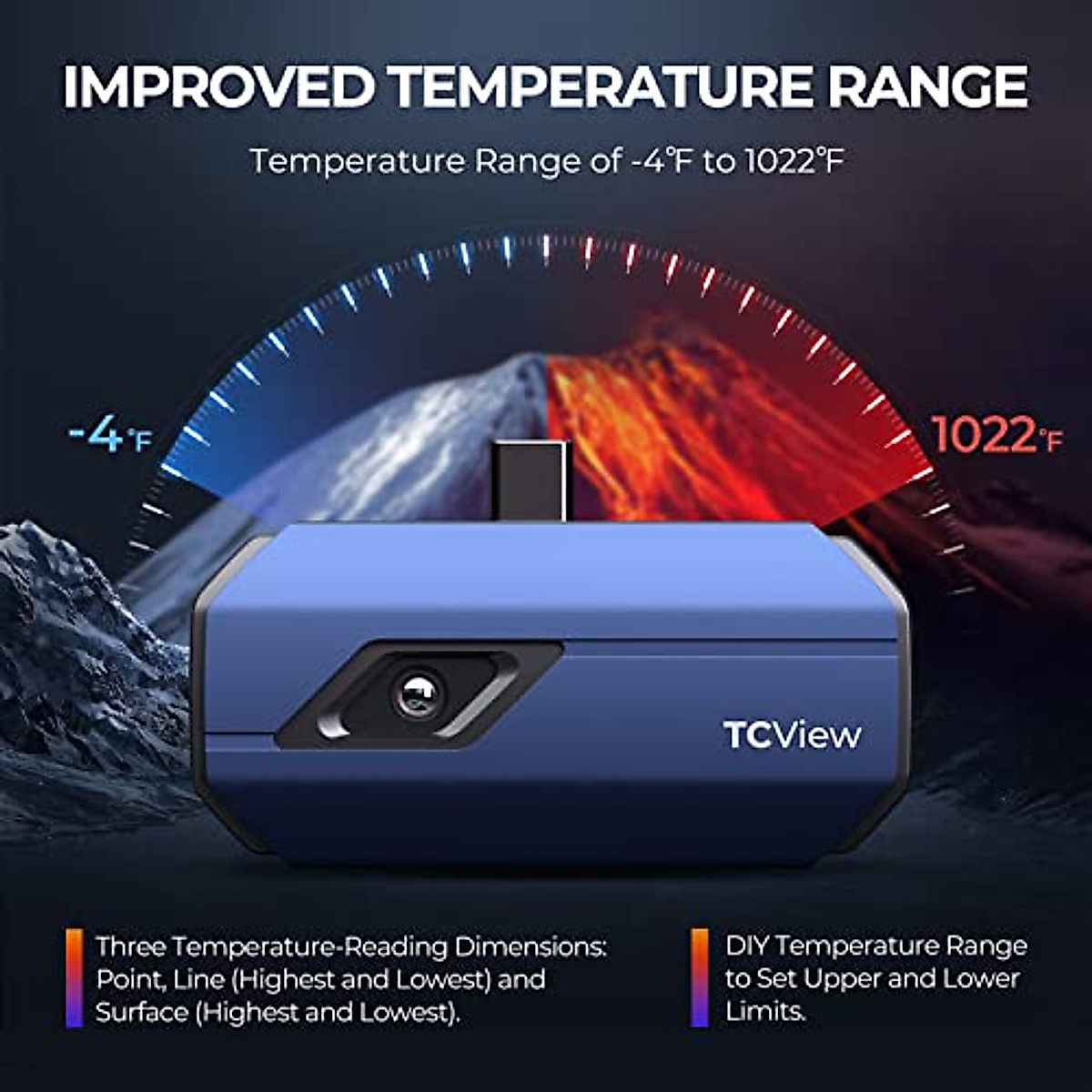 TOPDON TC001 Thermal Camera for Android, 256x192 IR High Resolution, Thermal Imaging Camera, Thermal Imager - 25Hz Refresh Rate, Video Recording Supported, Works for Smartphones and Tablets & PC