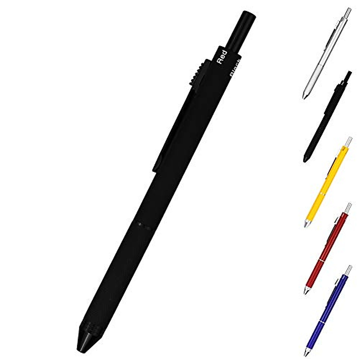 DUNBONG 4 in 1 Multicolor pen, Metal Cased Multifunction Pen, 0.5mm Mechanical Pencil, Red Ball Pen, Blue Ball Pen and Black Ball Pen, 1-Count (Black)