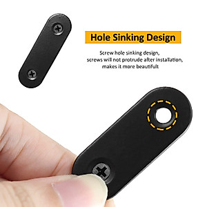 Rierdge 8 Sets 4 Inch Stainless Steel Flat Plate Straight Bracket Flat Metal Brace Bracket, 100mm Metal Brackets Mending Repair Plate Brace with Screws for Wood Straight Brace (Black)