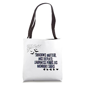 Darkness purrs as midnight sighs Tote Bag