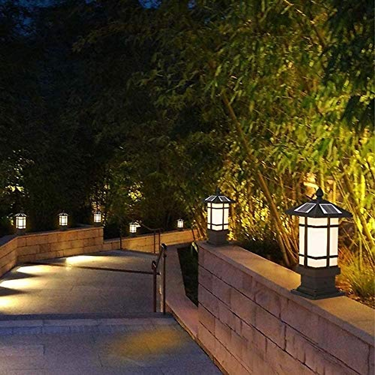 Mopoq Solar Led Outdoor Waterproof Lawn Light, Home Garden Light Outdoor Garden Villa Garden Fence Post Light, Die-cast Aluminum Anti-Rust Door Post Light 151840cm