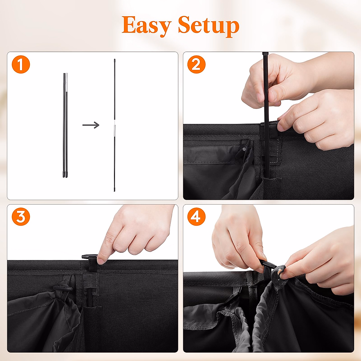 Lifewit 145L Laundry Basket with Lid, Large Double Laundry Hamper 2 Section Dirty Clothes Hamper for Bedroom with 2 Removable Laundry Bags, Black