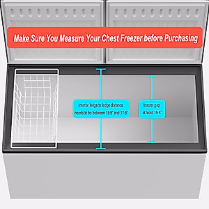 SANNO Chest Freezer Basket,Large Wire Baskets Freezer Organizer Bins, Sturdy Metal Wire Freezer Organizer for Home Kitchen, 17.5in