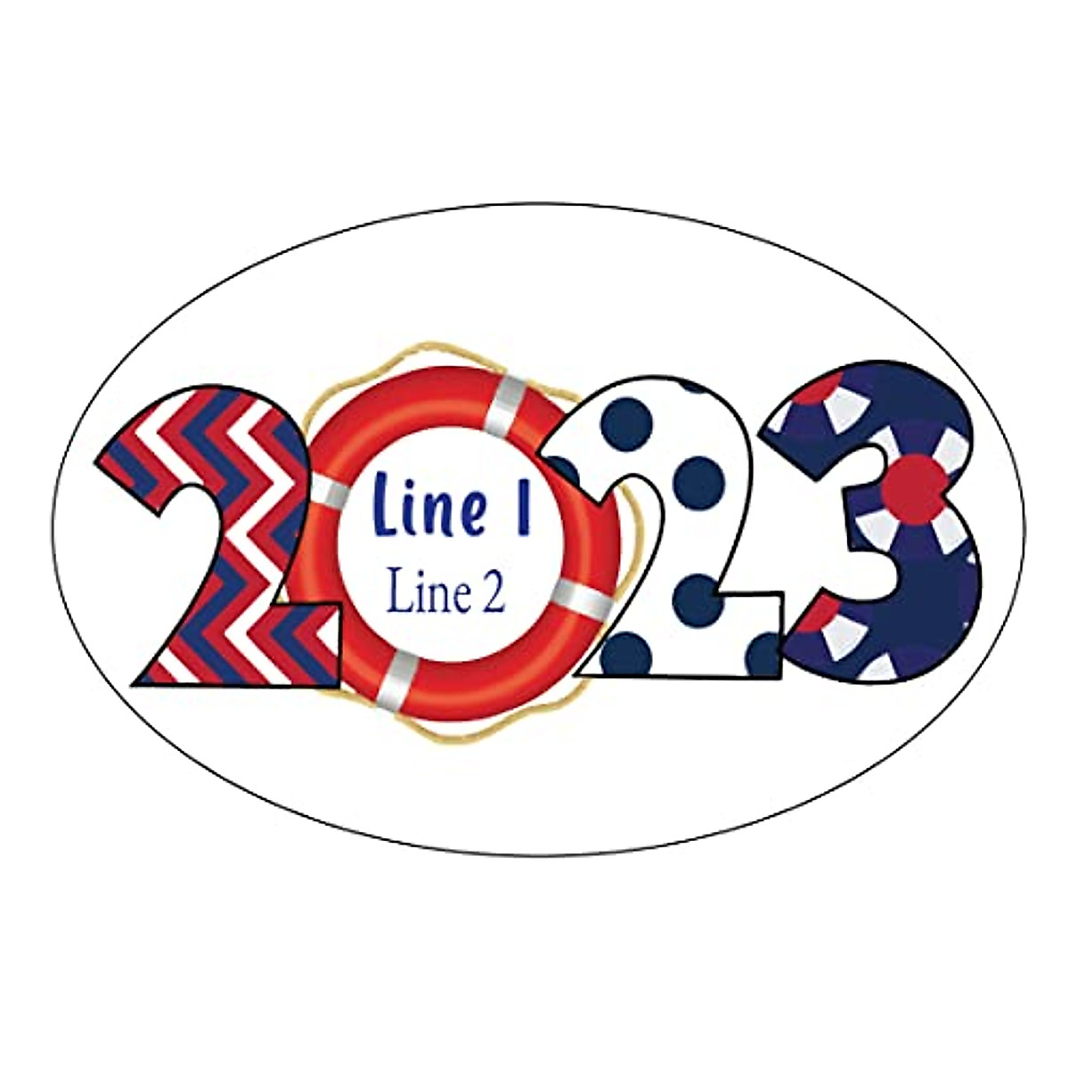 Nautical Year Life Preserver Magnet Decoration Customized for your Stateroom Door on your Disney Cruise, Carnival, Royal Caribbean, etc