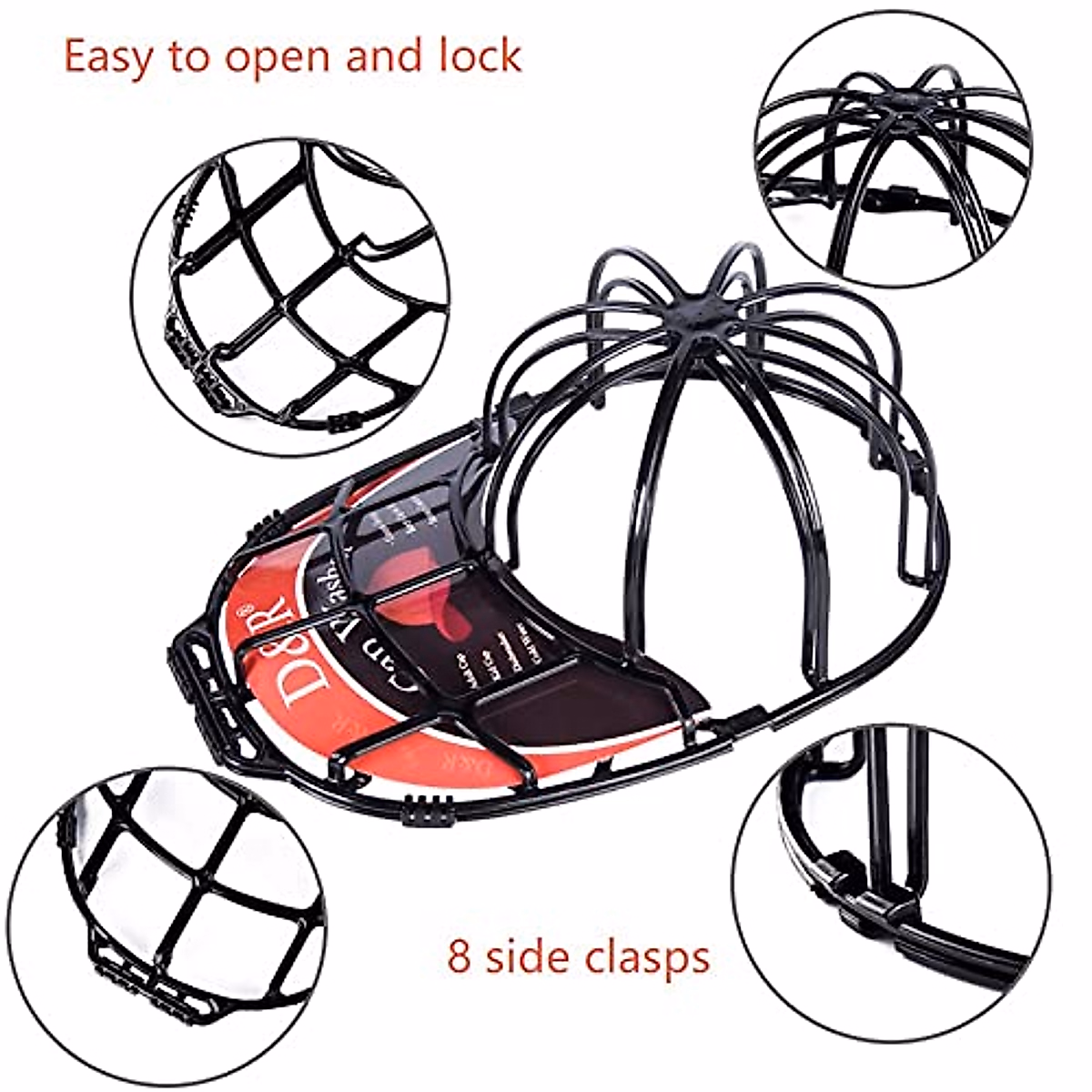 Der Rose 2 Pack Baseball Hat Washer for Washing Machine,Cap Washer Frame Cage,Hat Cleaner Protector Hat Rack for Baseball Caps