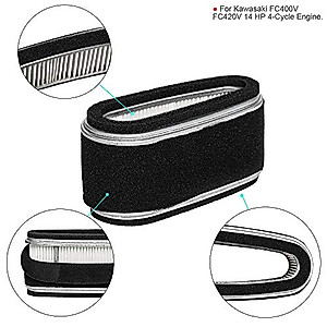 HIFROM 11013-2110 Air Filter with Fuel Filter Replacement for Kawasaki FC400V FC420V 14 HP 4-Cycle Engine John Deere M97211 M74285 LX172 LX176 GT242 170 175 240 245 Lawn Mower
