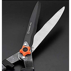 Edward Tools Heavy Duty Hedge Clippers - 25” Manual Garden Hedge Shears with Wavy Carbon Steel Blade for Trimming Shrubs, Boxwoods, Weeds, Bushes - Ergo Rubber Grip Handle