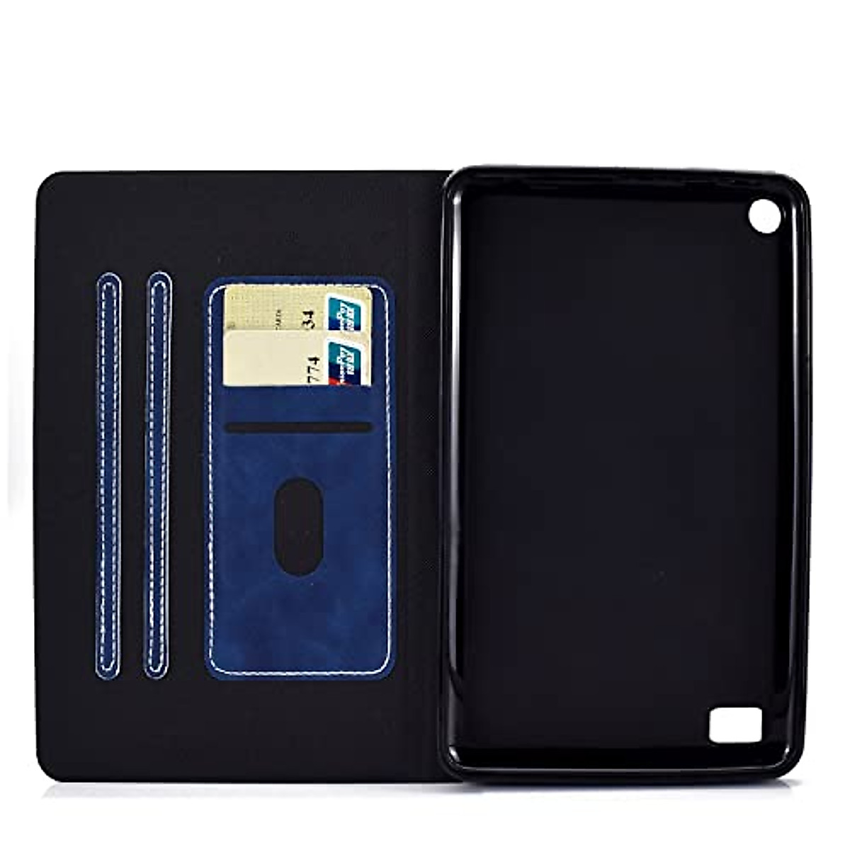 Tablet PC Case Case Compatible with Kindle Fire 7 2019/2017/2015 (9th/7th/5th Generation) Tablet Case, Compatible with Kindle Fire 7 Tablet Case 7inch Folio Cover Multi-Angle Viewing w Card Slot Smart