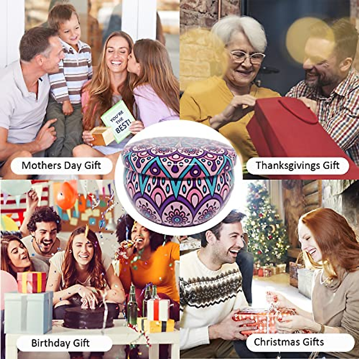 Scented Candles Gift Set, Aromatherapy Candles for Home, Portable Hotel Candles, Natural Soy Wax Tin Jar Candles for Yoga, Bath, 2.5 Oz Long Lasting Time Home Scented Candles Gift for Women 2 Pack