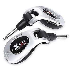 Xvive U2 rechargeable 2.4GHZ Wireless Guitar System - Digital Guitar Transmitter Receiver (Sliver)