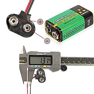 PNGKNYOCN 9V Battery Connector 9v Battery Clip T Type with DC 5.5mmx2.1mm Male Plug for 9V Alkaline Battery（5-Pack）