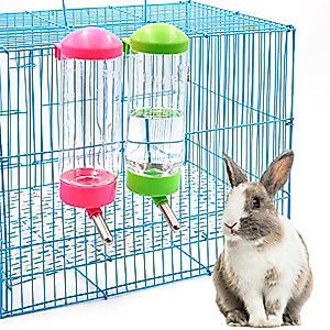 NAOEDEAH 2 Pack 16 oz Large Rabbit Guinea Pig Water Bottle no Drip for Cage no Leak Rat Small Animal Dog Hamster Water Bottle Water Bottle Attaches to Cage Bunny Water Dispenser,Ship by Random Color