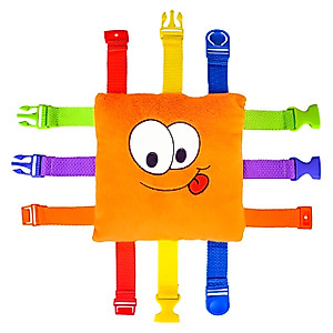 Buckle Toys - Bizzy Square - Learning Activity Game - Develop Motor Skills and Problem Solving - Occupational Therapy Toddler Travel Toy