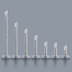 Wensilon（300pcs）#8×3/4”for Sheet Metal Self-Tapping Screws 410 Stainless Steel Truss Head High-Strength Quick Tapping Screws