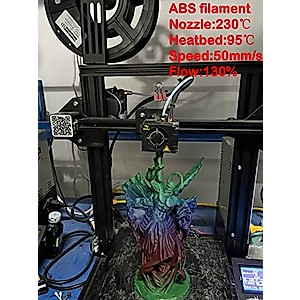 Stronghero3D ABS 3D Printer Filament 1.75mm,Multicolors,Rainbow,1kg(2.2lbs) Accuracy +/-0.05mm for ender3 Cr10