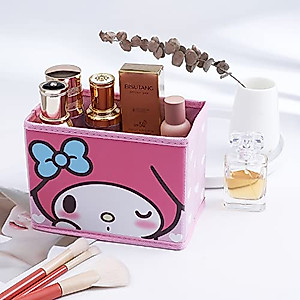 G-Ahora Kitty Collapsible Storage Box Kitty Cat Cosmetics Box Foldable Baskets Office Desk Room Decoration Kitty Makeup Holder for Women Girls(sto-me)