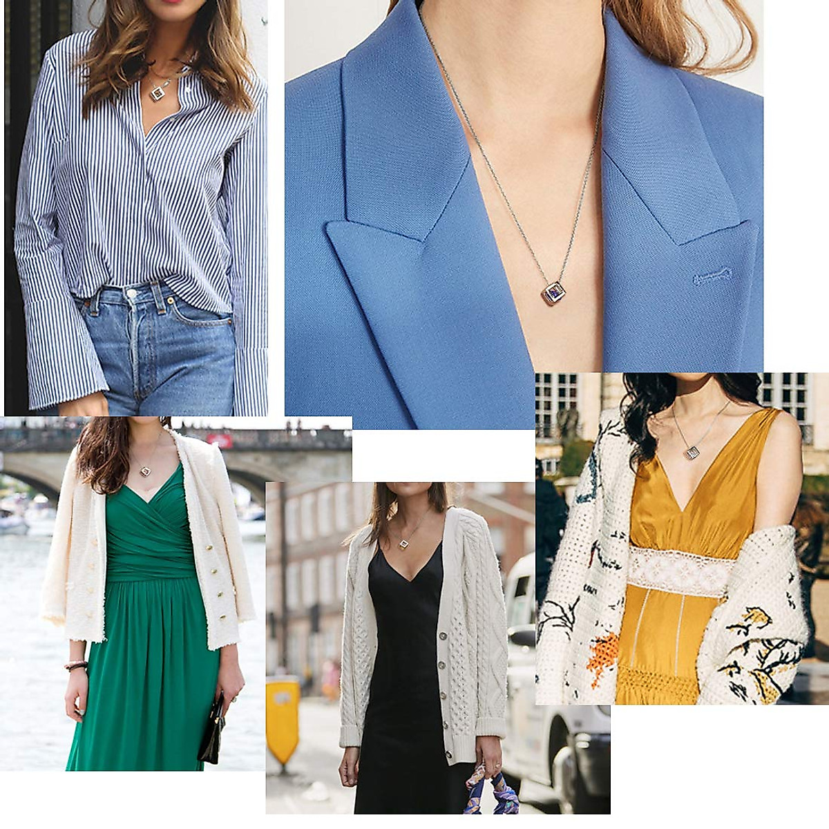 Aurora Tears Birthstone March Necklaces Women 925 Sterling Silver Crystal 3D Cube Mar. Birth Stone Pendant Cubic Zirconia Birthday Pendant Charm Dating Gift Jewelry DP0028M