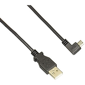StarTech.com 1m 3 ft Micro-USB Charge-and-Sync Cable - Left-Angle Micro-USB - M/M - USB to Micro USB Charging Cable - 30/24 AWG (USBAUB1MLA),Black