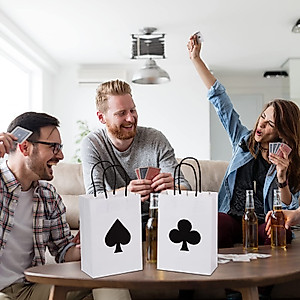 Outus 24 Pcs Casino Party Favor Gift Bags Casino Theme Party Supplies Las Vegas Poker Goody Treat Paper Bags for Casino Birthday Party Decor, 8.3 x 6 x 3 inches