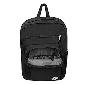 Everest Multi-Compartment Daypack with Laptop Pocket, Black, One Size