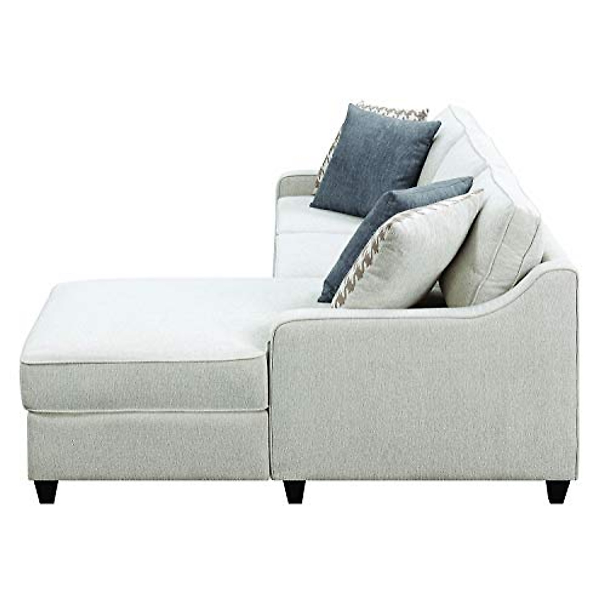 Montgomery Sectional Sofa with Track Arms and Chaise Cream
